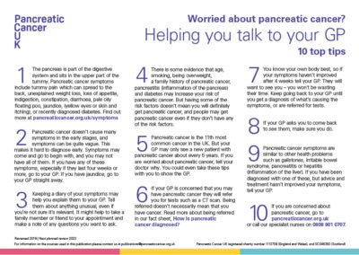 Tips to help you talk to your GP - Pancreatic Cancer UK