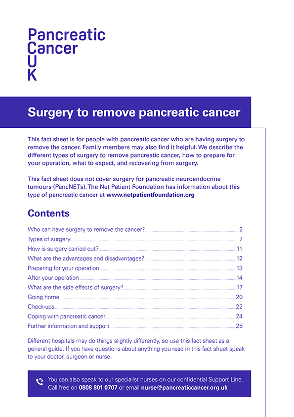 Surgery for pancreatic cancer - Pancreatic Cancer UK