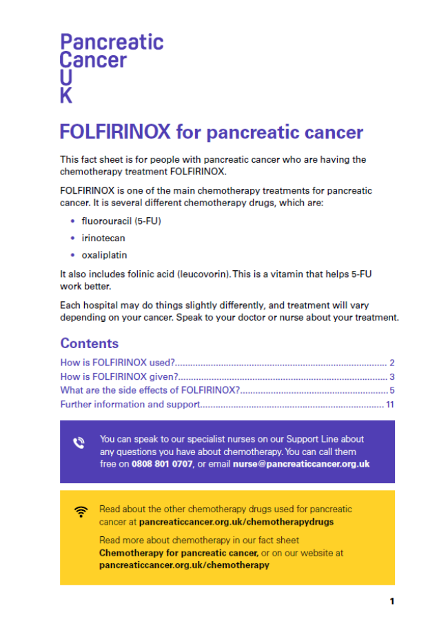 FOLFIRINOX - Pancreatic Cancer UK