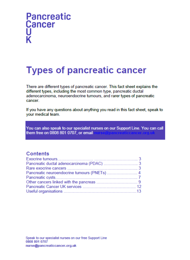Types of pancreatic cancer - Pancreatic Cancer UK