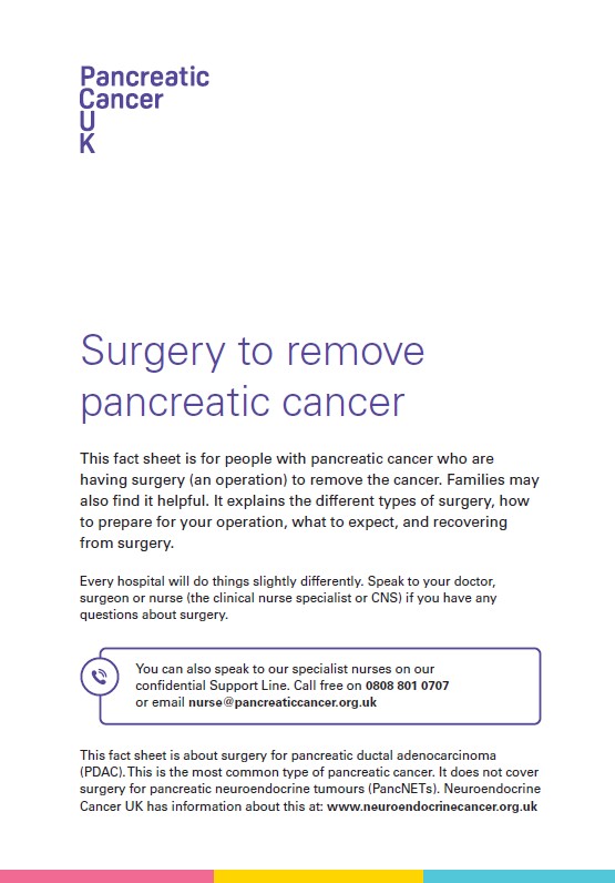 Surgery for pancreatic cancer - Pancreatic Cancer UK