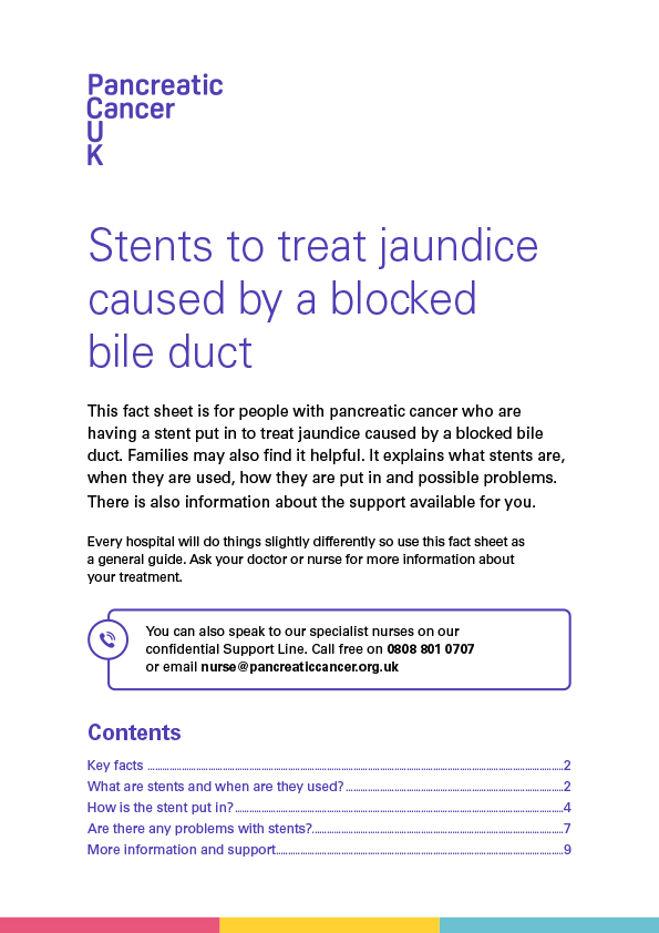 Stent for a blocked bile duct - Pancreatic Cancer UK