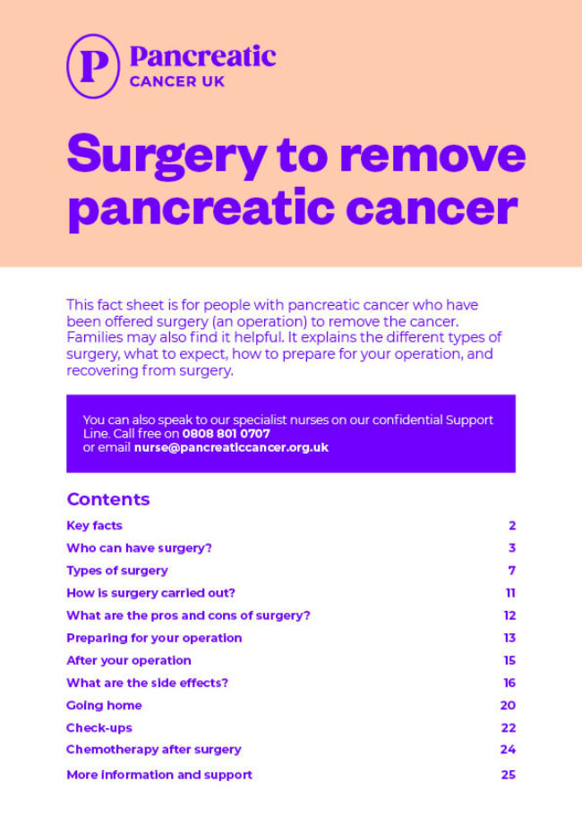 Surgery for pancreatic cancer - Pancreatic Cancer UK