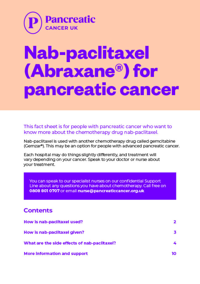 Nab-paclitaxel (Abraxane®) - Pancreatic Cancer UK